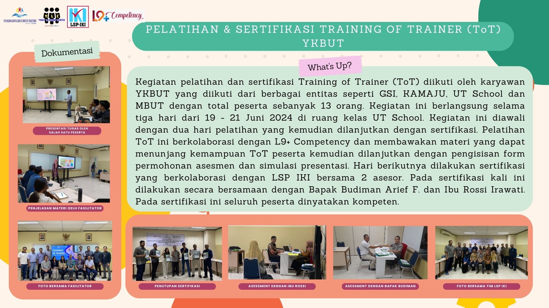 PELATIHAN DAN SERTIFIKASI TRAINING OF TRAINER YKBUT | YLC